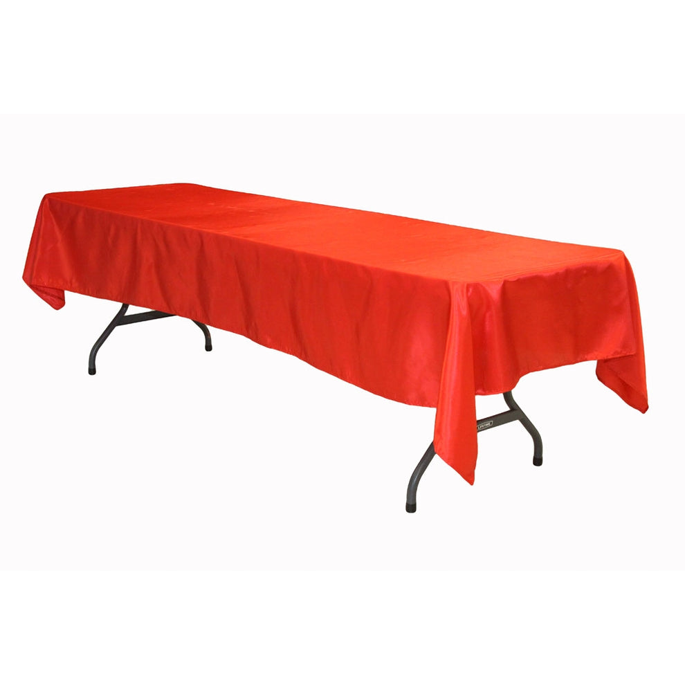 Satin Rectangular 60" x 120" Tablecloth Red - CV Linens