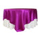 Square 90"x90" Satin Table Overlay - Magenta Violet - CV Linens™