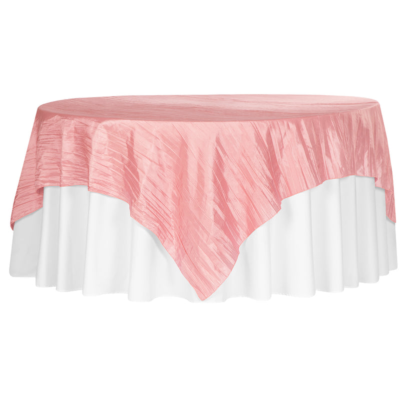 Accordion Crinkle Taffeta Table Overlay Topper 85"x85" Square - Dusty ...