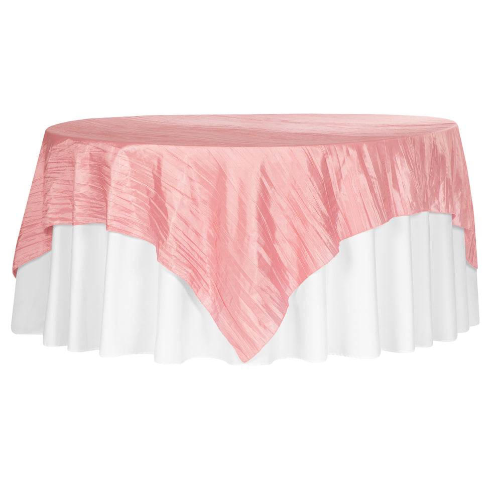 Accordion Crinkle Taffeta Table Overlay Topper 85"x85" Square - Dusty ...