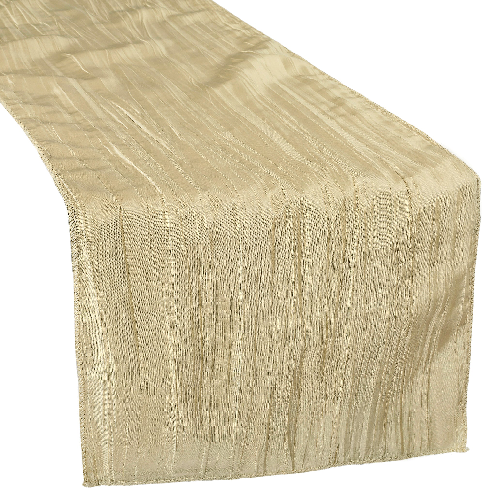 Champagne Accordion Crinkle Taffeta Table Runner– CV Linens