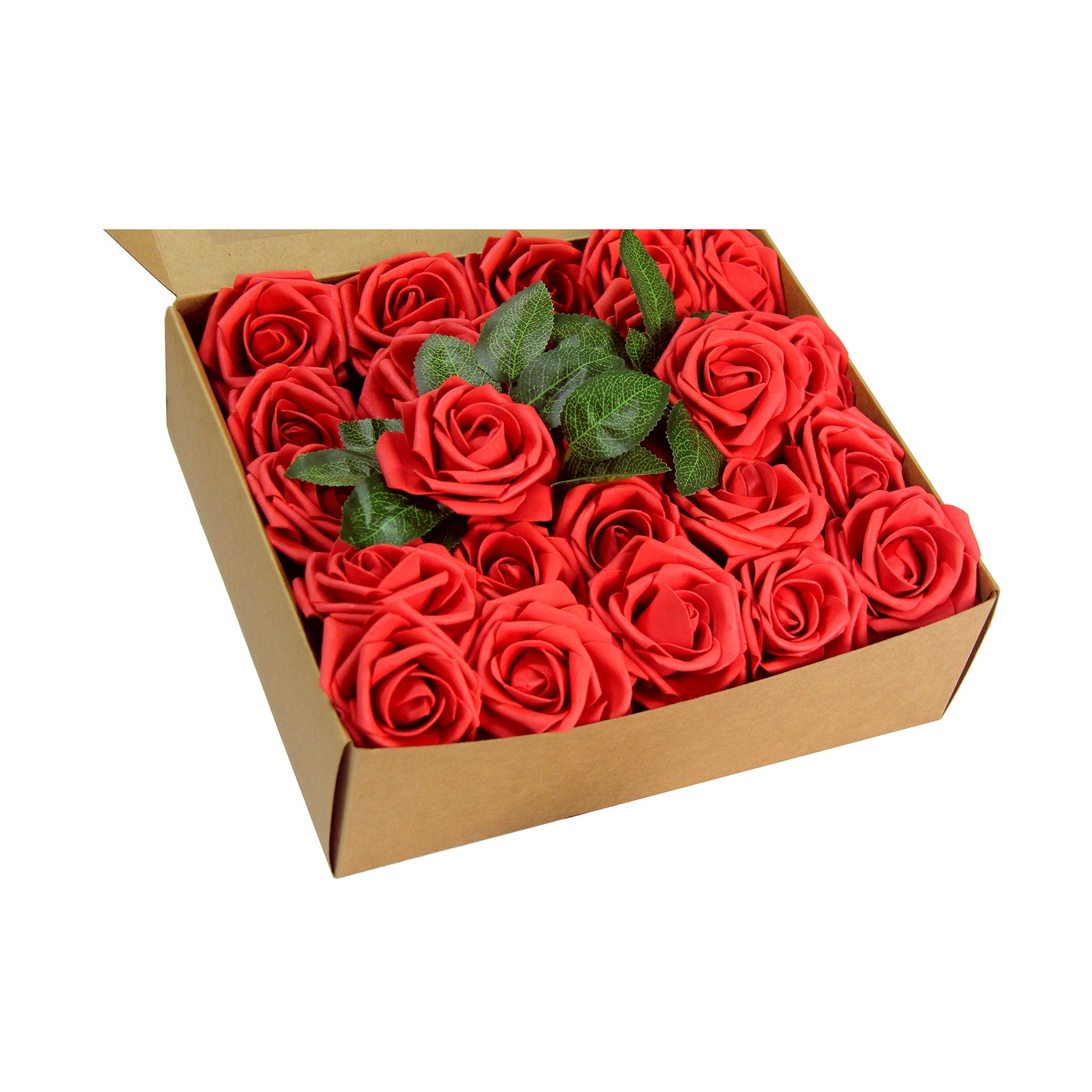50 Pcs Artificial DIY Foam Rose Stems | Realistic 3D Red Roses– CV Linens