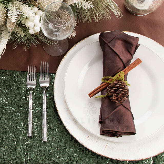 Satin Table Runner - Chocolate Brown - CV Linens