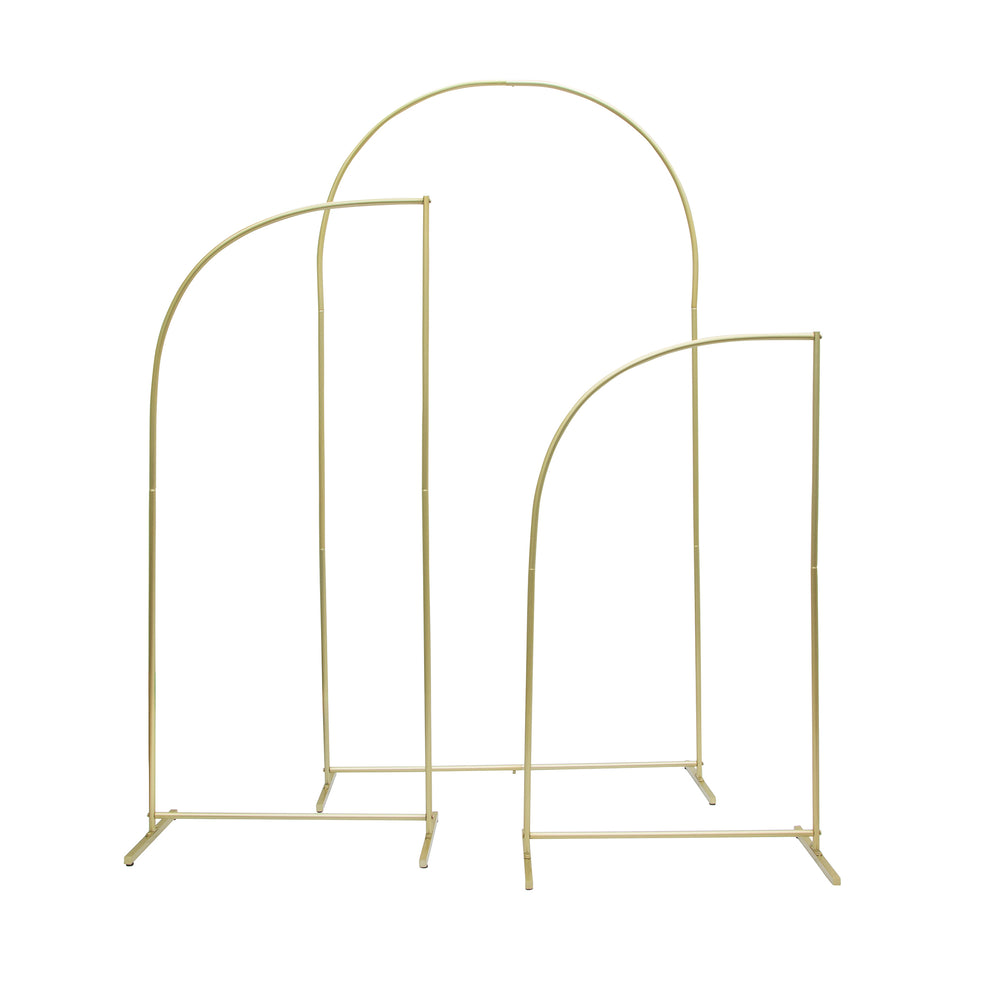 Chiara Backdrop Arch Frame Stands 3pc/set - | Gold CV Linens™