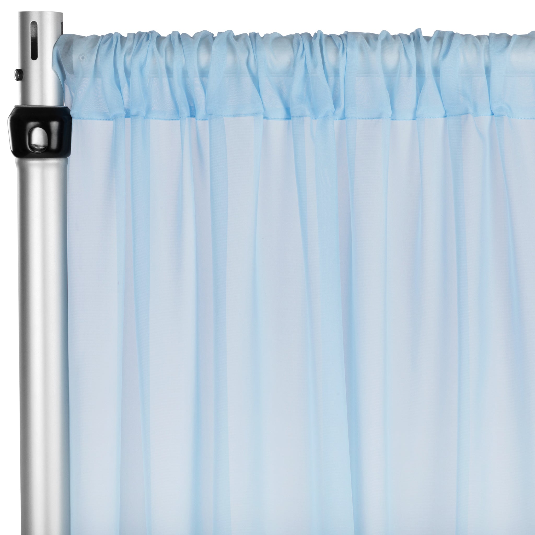 Chiffon Curtain Drape 10ftH x 58W Panel Baby Blue - CV Linens