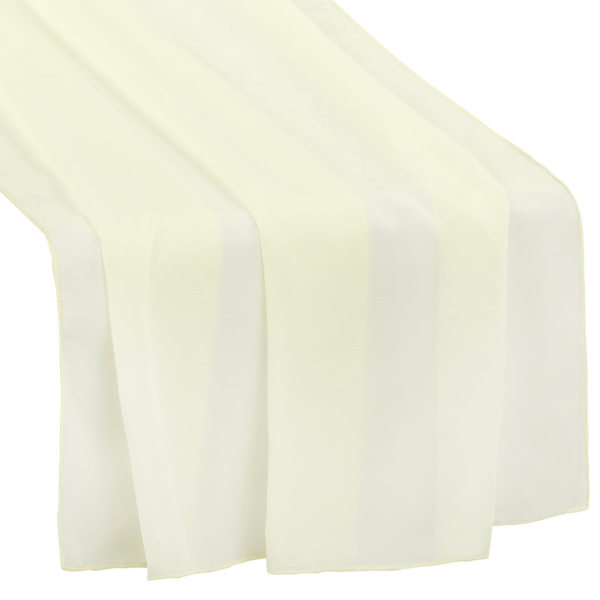 Chiffon Wedding Table Runner 10FT x 27" - Ivory - CV Linens™
