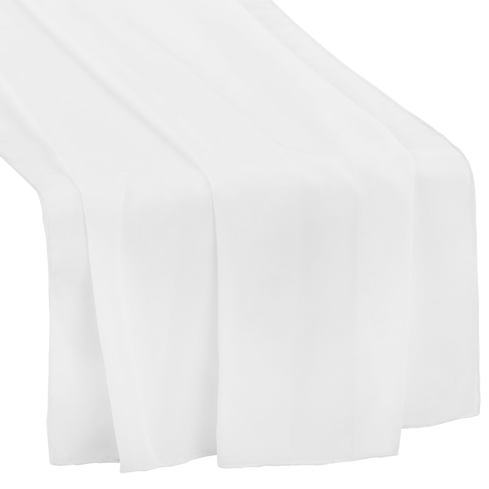 Chiffon Wedding Table Runner 10FT x 27" - White | CV Linens™