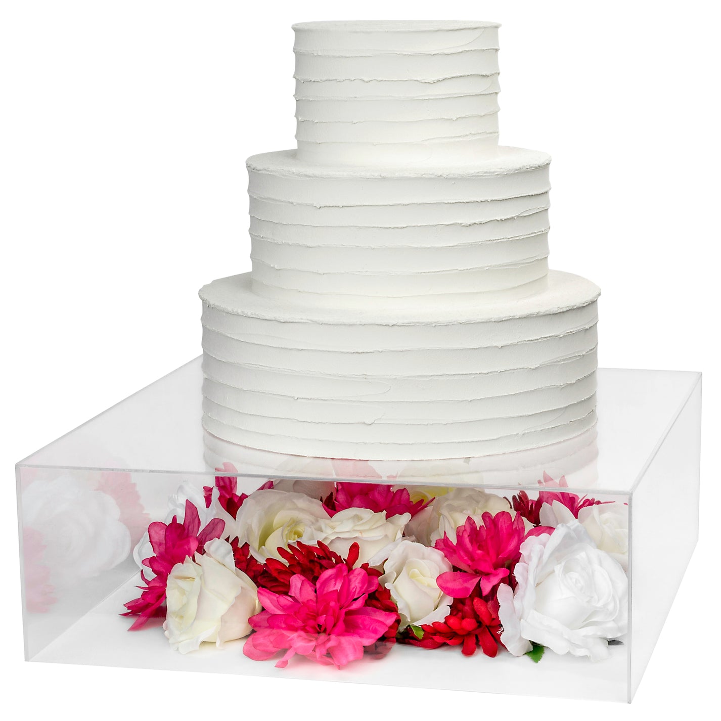 Clear Acrylic Cake Box Stand 18"x18" | Event Supplies | CV Linens