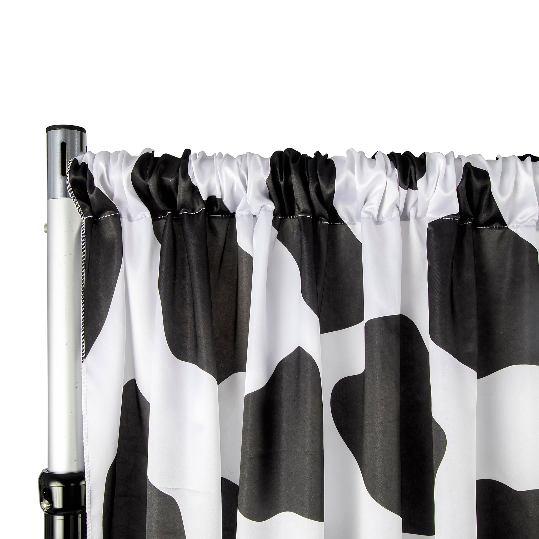 Cow Animal Print Satin 10ft H x 58"W Backdrop Panel/Drape– CV Linens
