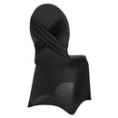 Cross Back Stretch Spandex Banquet Chair Cover - Black - CV Linens™