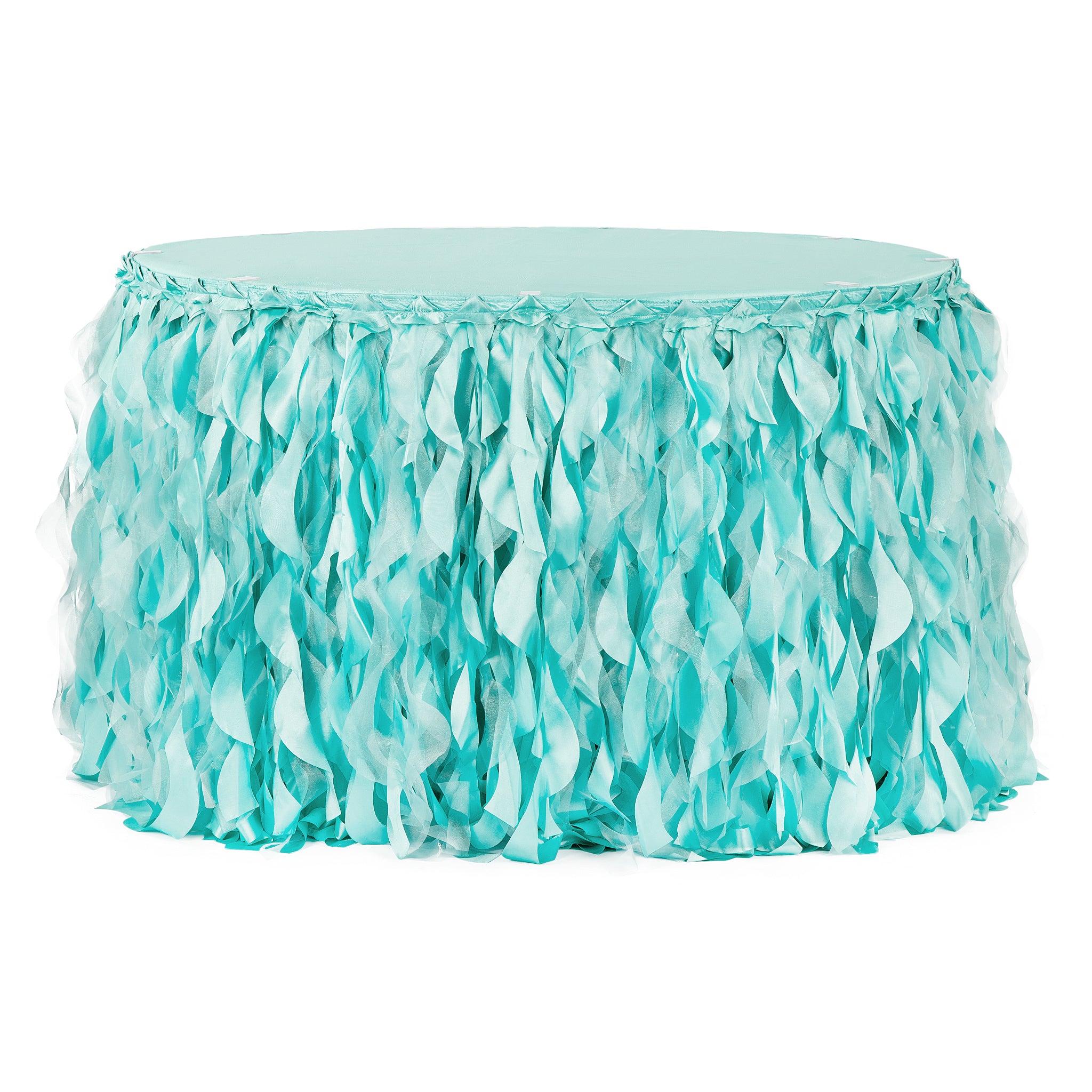 Curly Willow 14ft Table Skirt - Turquoise– CV Linens