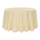 Economy Polyester Tablecloth 132” Round - Champagne - CV Linens™