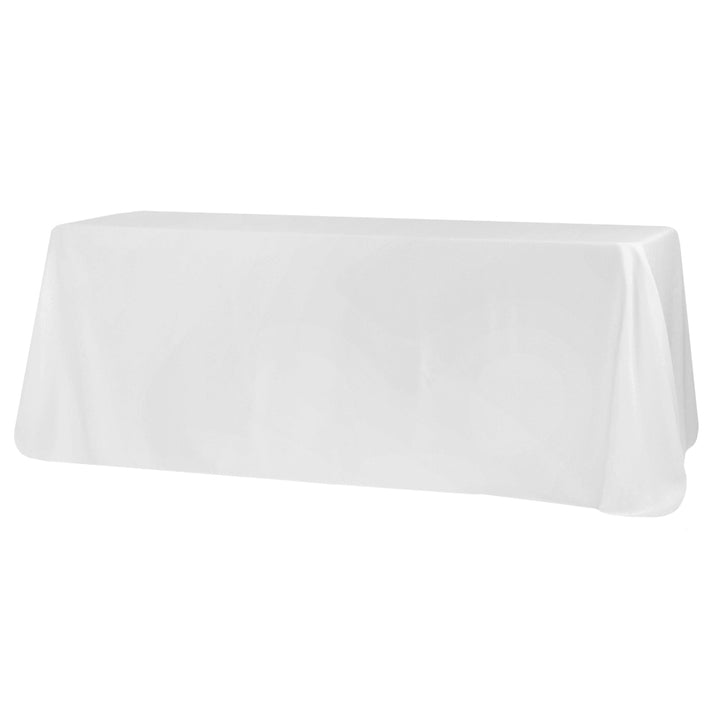Economy Polyester Tablecloth 90"x132" Oblong Rectangular White - CV Linens™