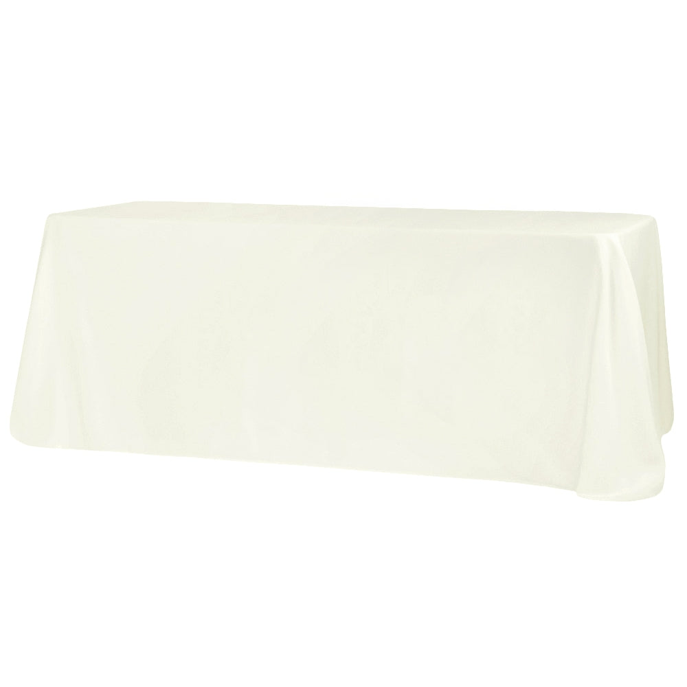Economy Polyester Tablecloth 90"x132" Oblong Rectangular Ivory - CV Linens™