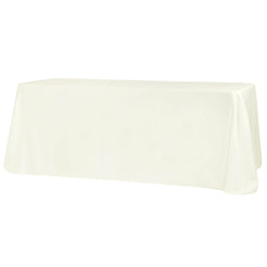 Economy Polyester Tablecloth 90"x132" Oblong Rectangular Ivory - CV Linens™