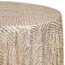Geometric Glitz Art Deco Sequin Tablecloth 132" Round - Champagne– CV Linens