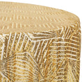 Geometric Glitz Art Deco Sequin Tablecloth 120" Round - Gold - CV Linens™