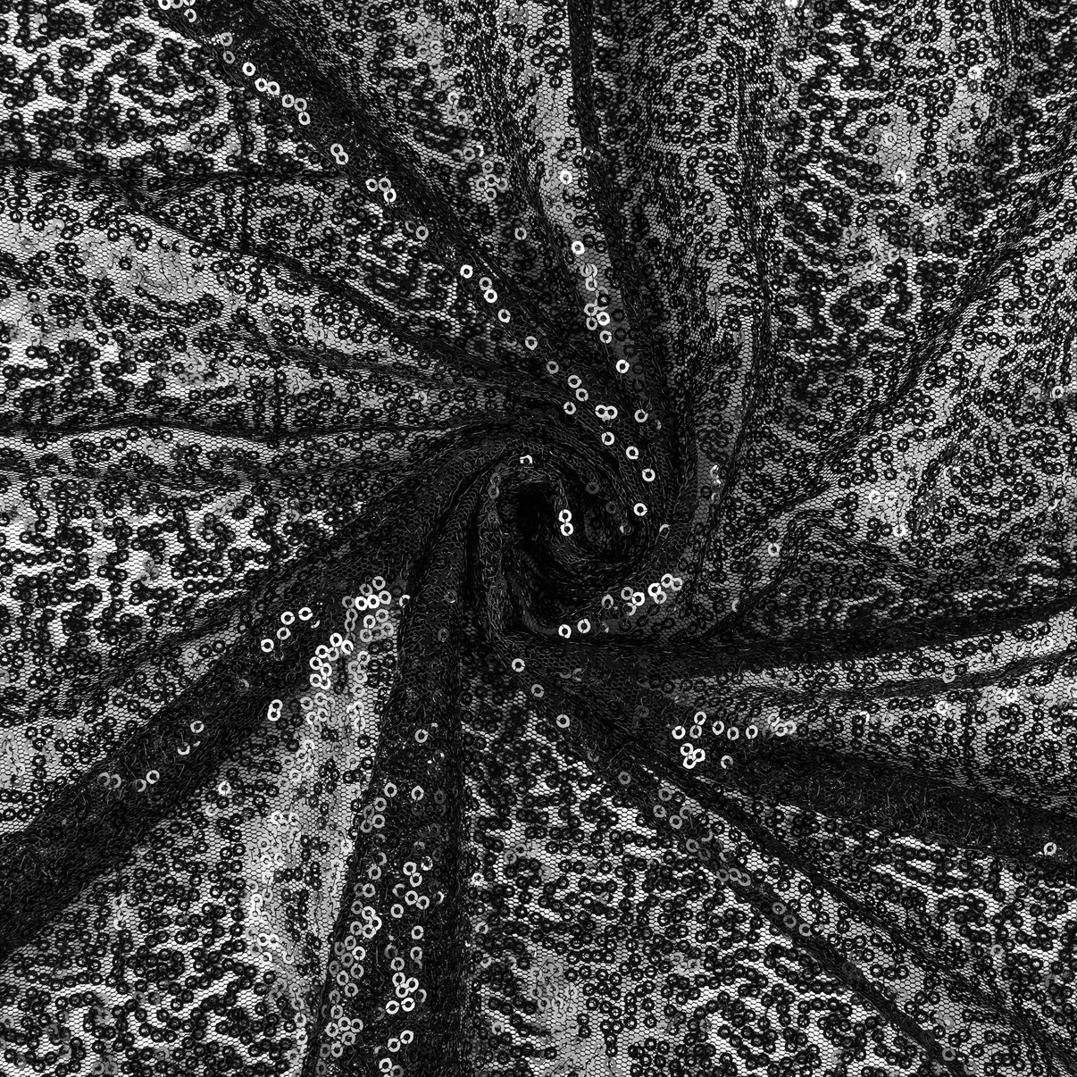 Glitz Sequin Mesh Net Tablecloth 90"x156" Rectangular - Black - CV Linens™