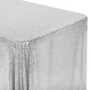 Glitz Sequin Mesh Net Tablecloth 90"x156" Rectangular - Silver - CV Linens™