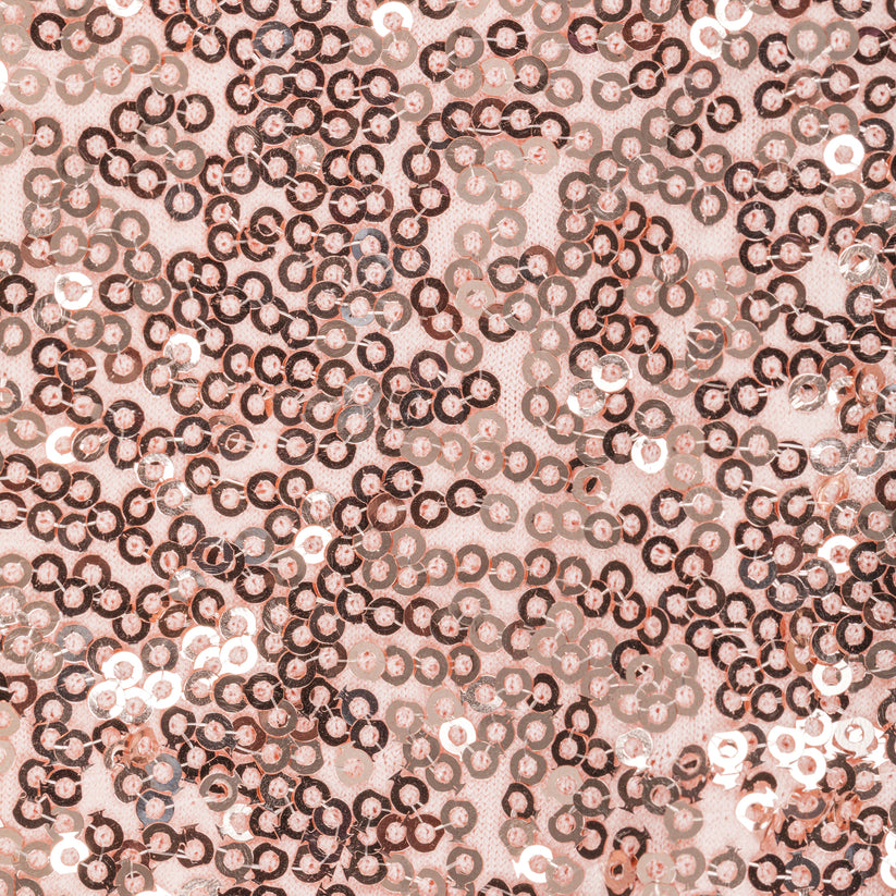 Glitz Ruffle Sequin Spandex Chair Band Sash - Blush/Rose Gold - CV Linens™