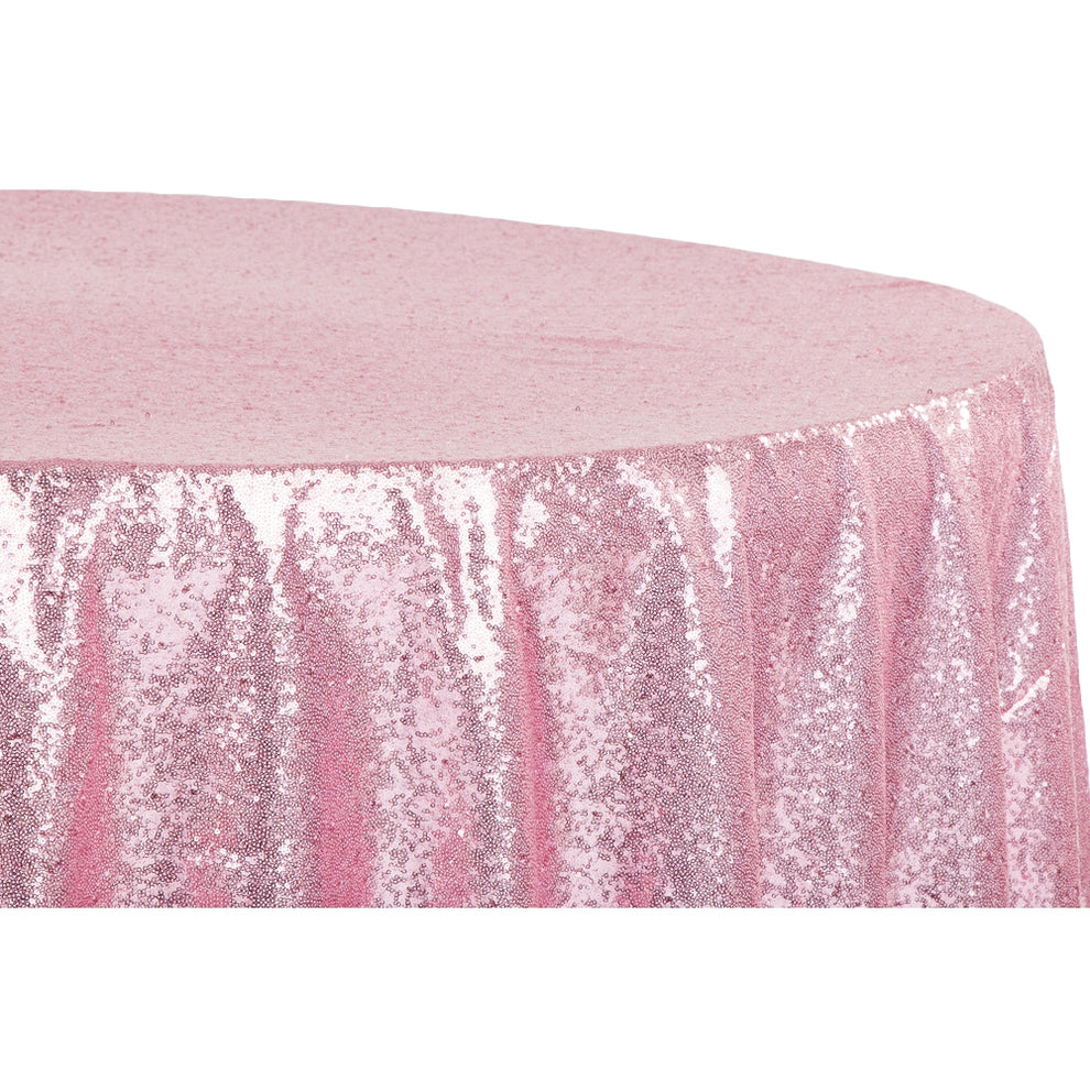 Glitz Sequins 132" Round Tablecloth - Pink - CV Linens™