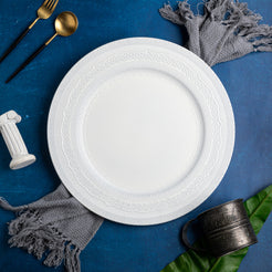 Elegant Lace Embossed Acrylic Wedding Charger Plate - Ivory– CV Linens