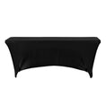 Open Back Stretch Spandex Table Cover 6 FT Rectangular - Black - CV Linens™