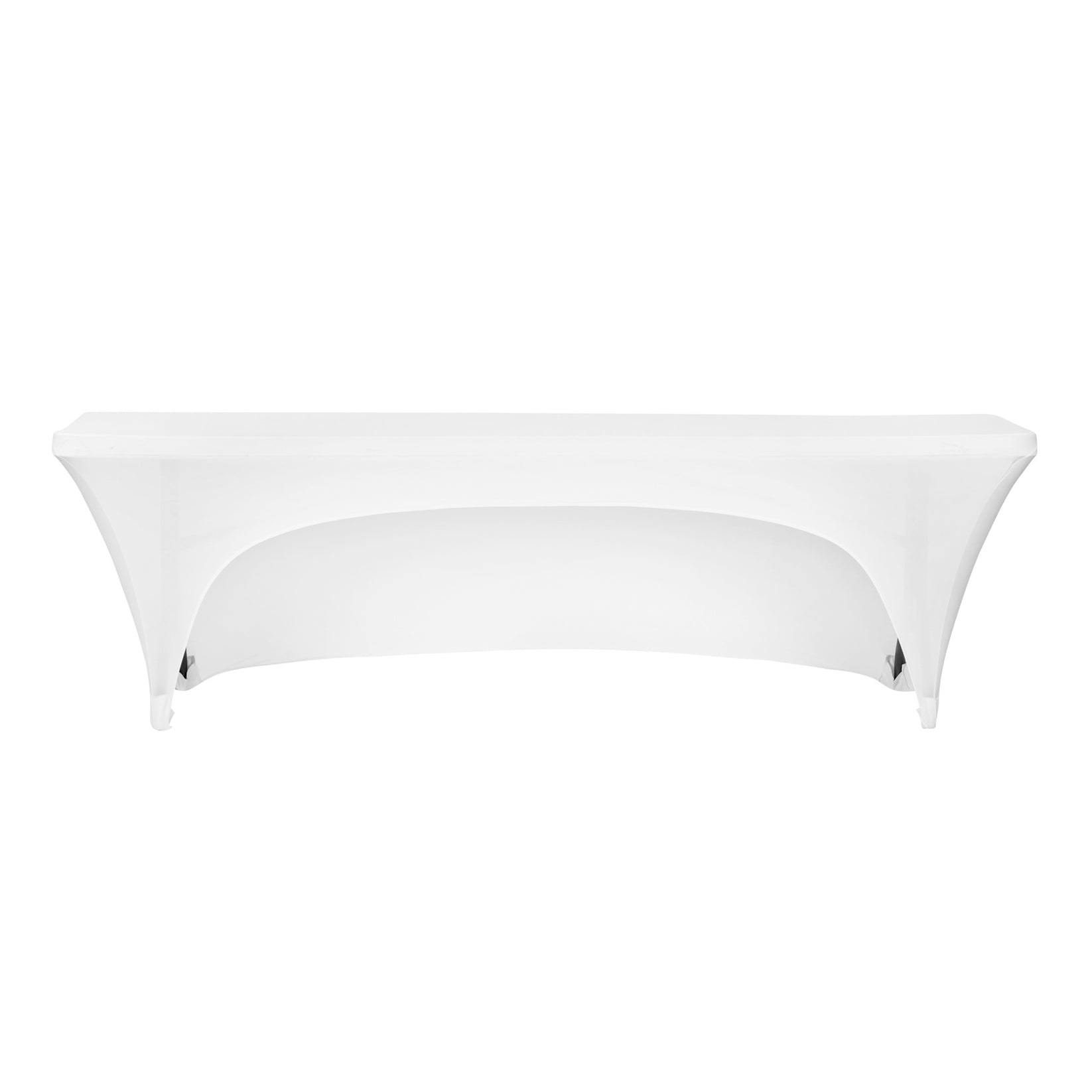 Open Back Stretch Spandex Table Cover 8 FT Rectangular - White - CV Linens™