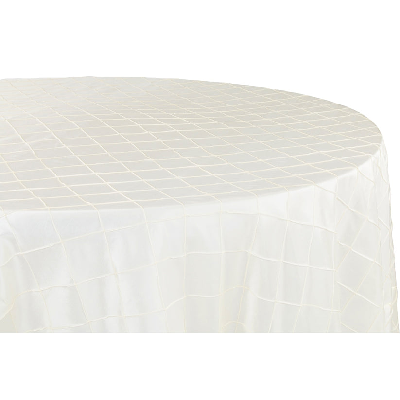 Pintuck 120" Round Tablecloth - Ivory - CV Linens™