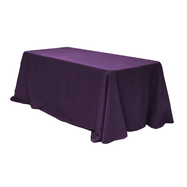 90"x132" Rectangular Oblong Premium Polyester Tablecloth - Eggplant ...