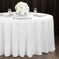 White Polyester 120" Round Tablecloth - CV Linens™