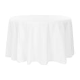 White Polyester 120" Round Tablecloth - CV Linens™