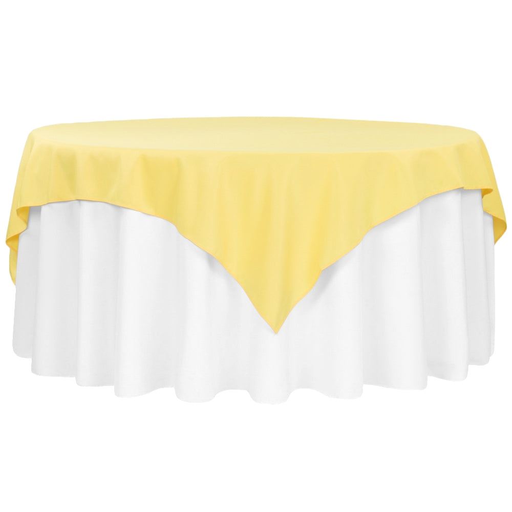 Polyester Square 72" Overlay/Tablecloth - Canary Yellow - CV Linens