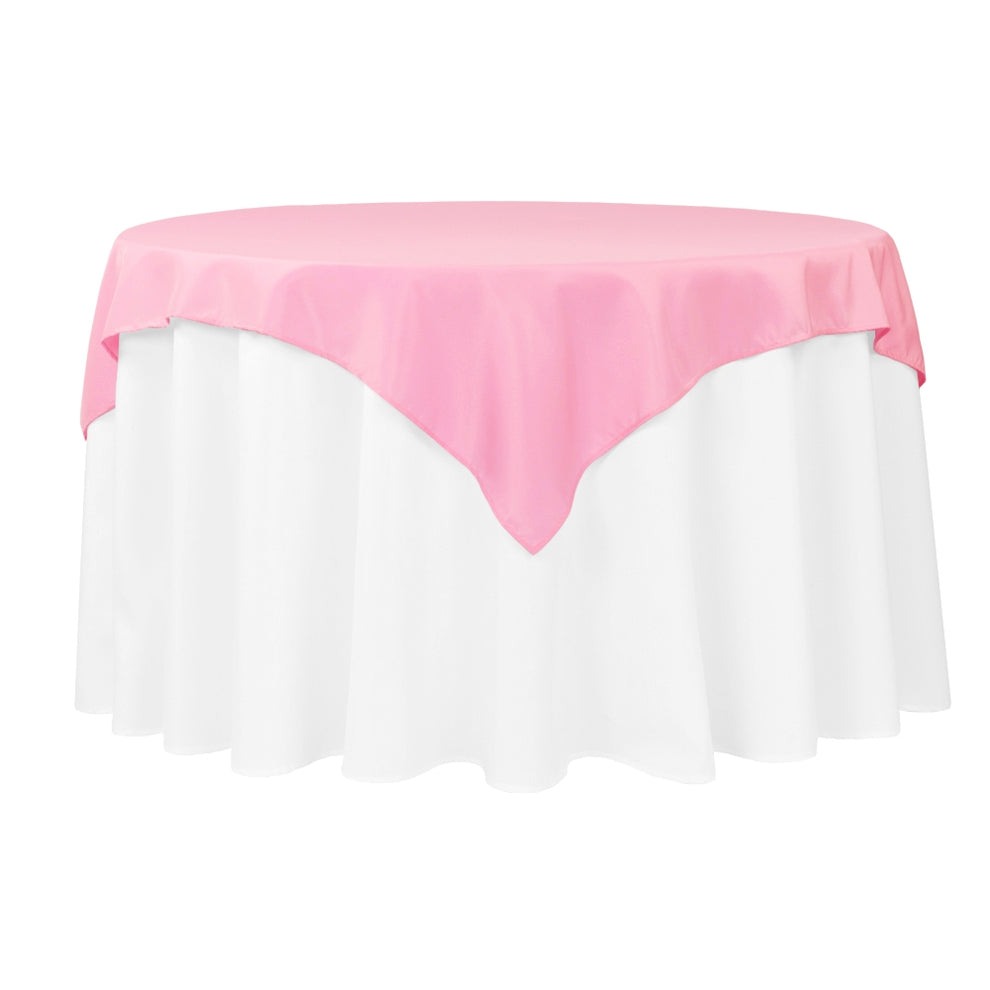Premium Polyester Square 54" Overlay/Tablecloth - Pink - CV Linens™