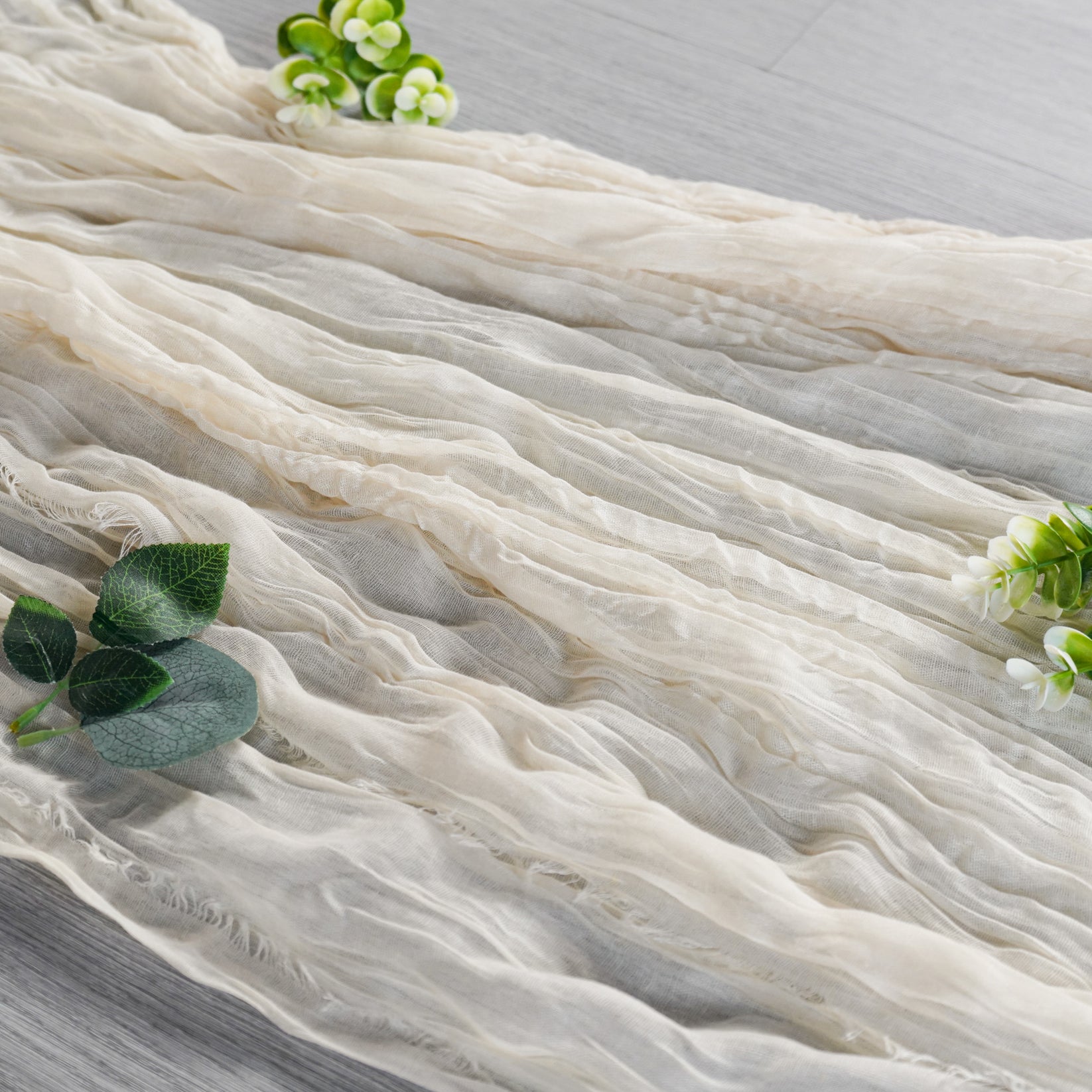 Premium Cheesecloth Table Runner 16FT x 25" - Ivory– CV Linens
