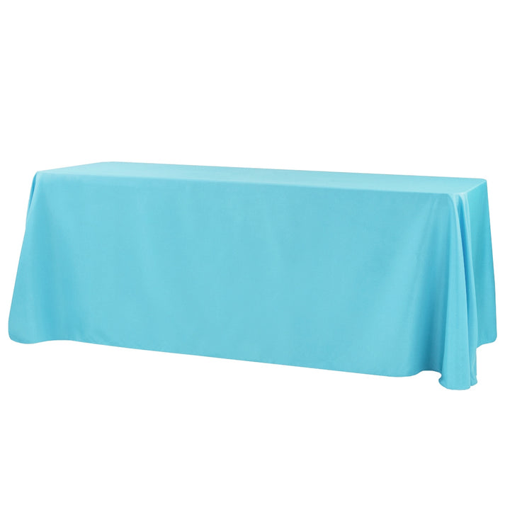 90"x156" Rectangular Oblong Premium Polyester Tablecloth - Aqua Blue ...