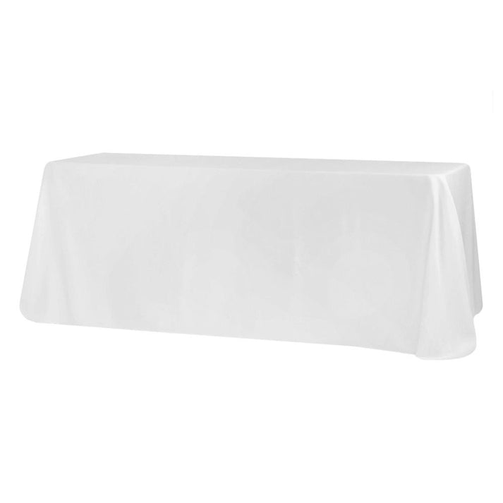 90"x132" Rectangular Oblong Premium Polyester Tablecloth - White - CV ...