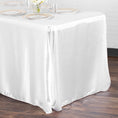 Satin Rectangular 90"x132" Tablecloth - White - CV Linens