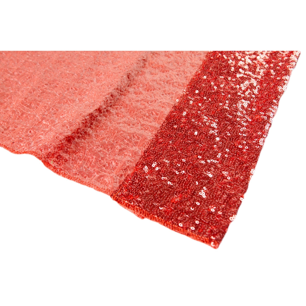 Glitz Sequin 12ft H x 52" W Drape/Backdrop panel - Red– CV Linens