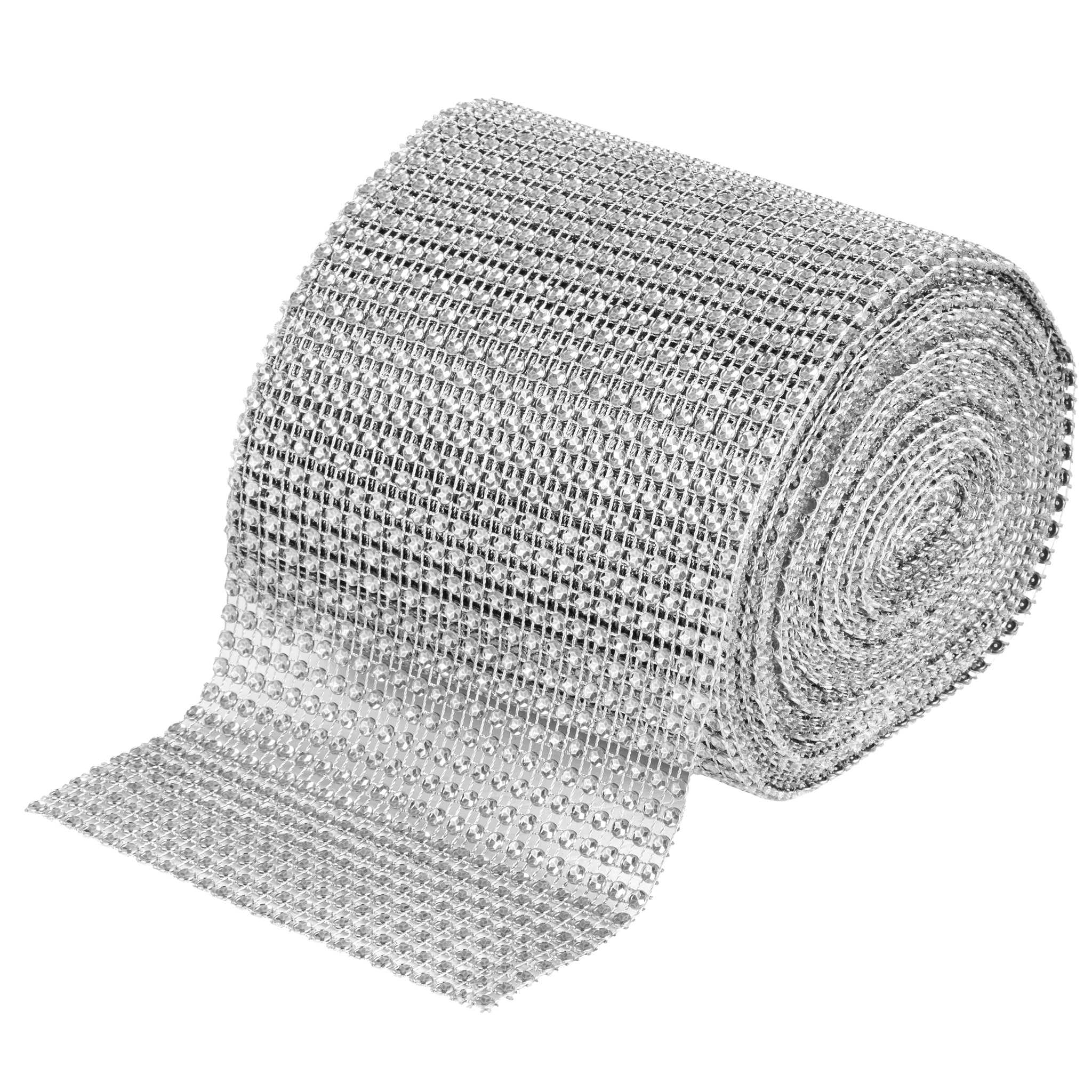 Rhinestone Mesh Roll (30 foot ) in Silver at CV Linens