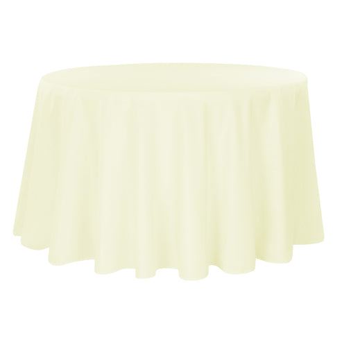 Round Polyester 132" Tablecloth Ivory - CV Linens™