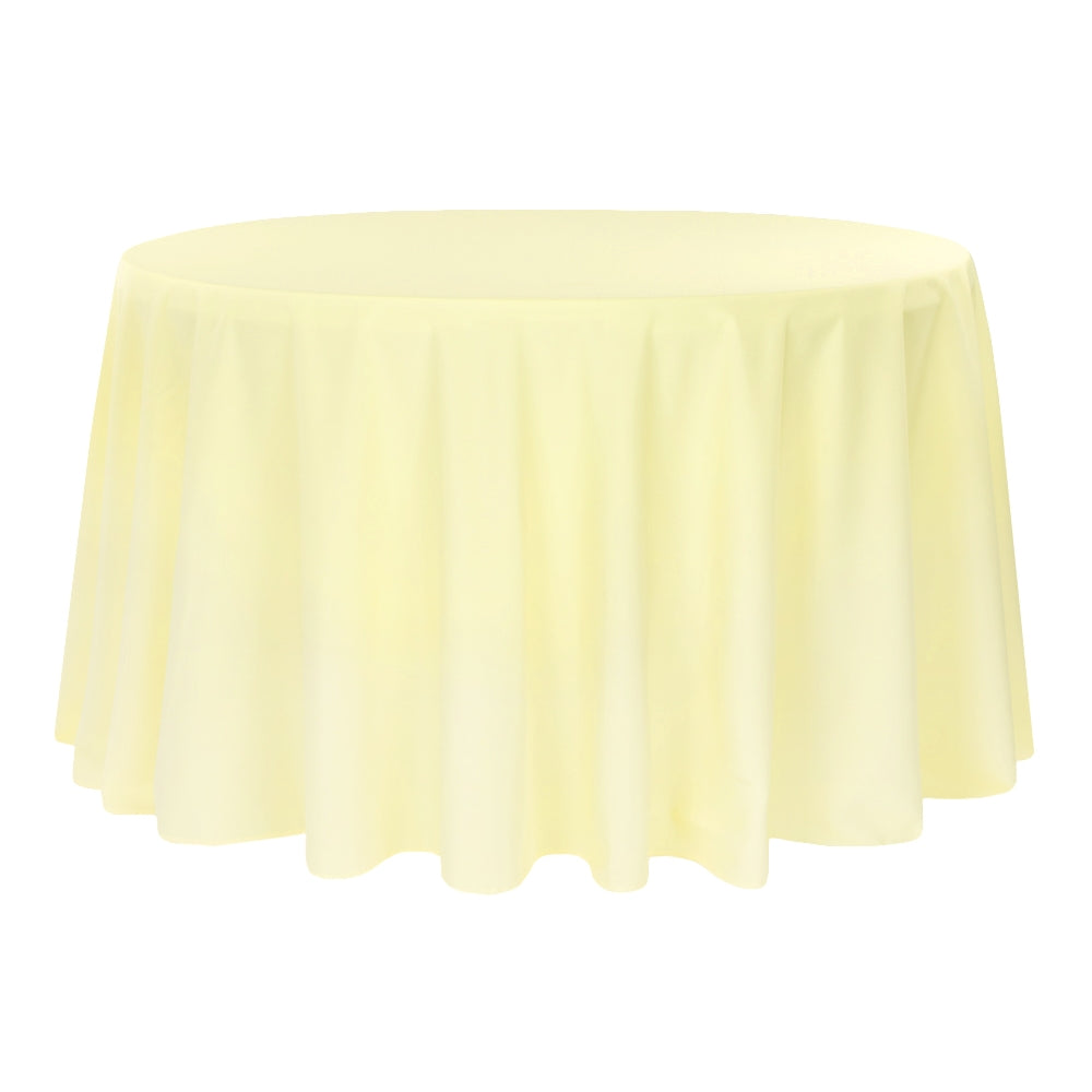 Pastel Yellow Premium Polyester 120” Round Tablecloth - CV Linens™
