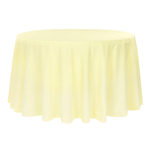 Premium Polyester 120" Round Tablecloth - Pastel Yellow - CV Linens™