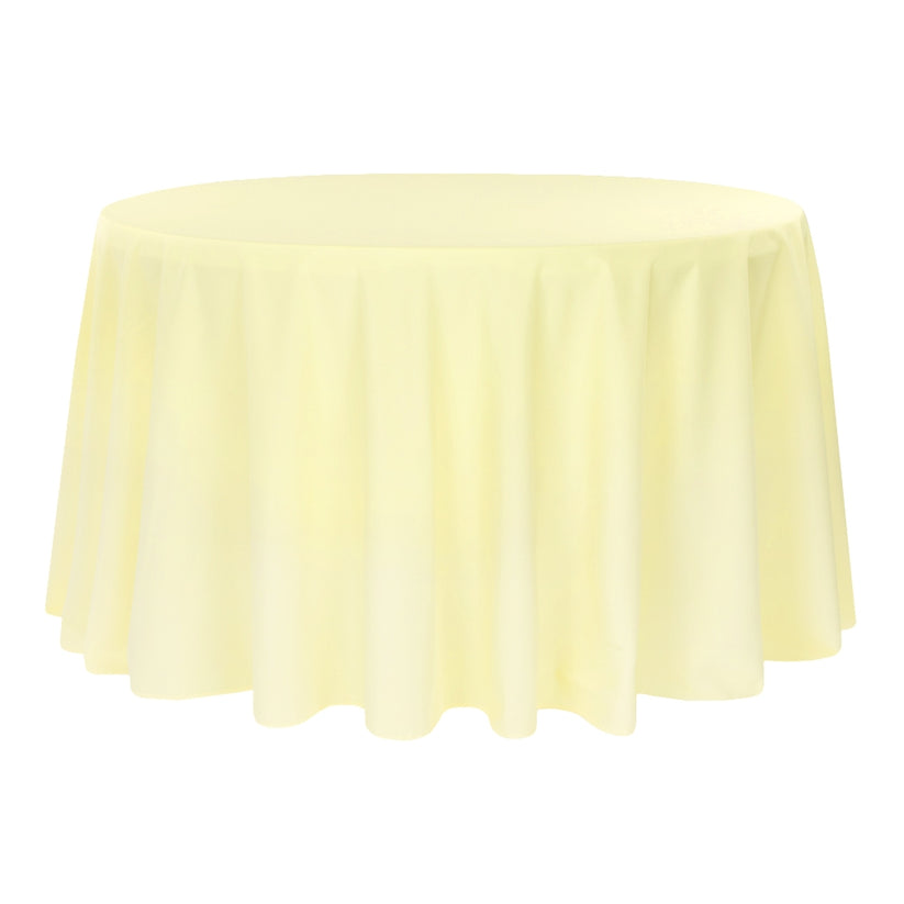Pastel Yellow Polyester 120" Round Tablecloth - CV Linens™