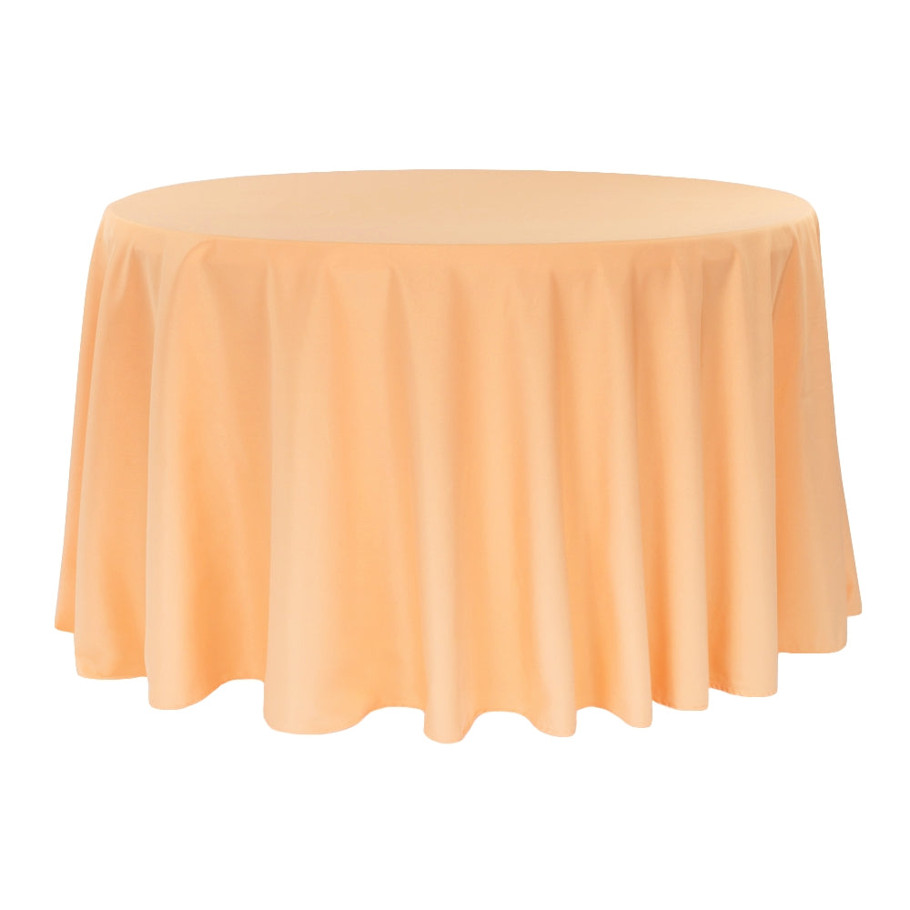 Peach Polyester 120" Round Tablecloth - CV Linens™