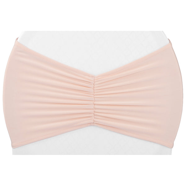 Ruffled Spandex Chair Band - Blush/Rose Gold - CV Linens