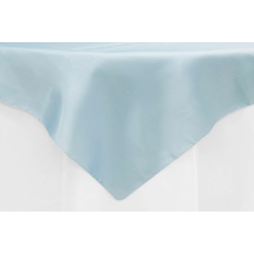 Baby Blue Square 54” Satin Table Overlay– CV Linens