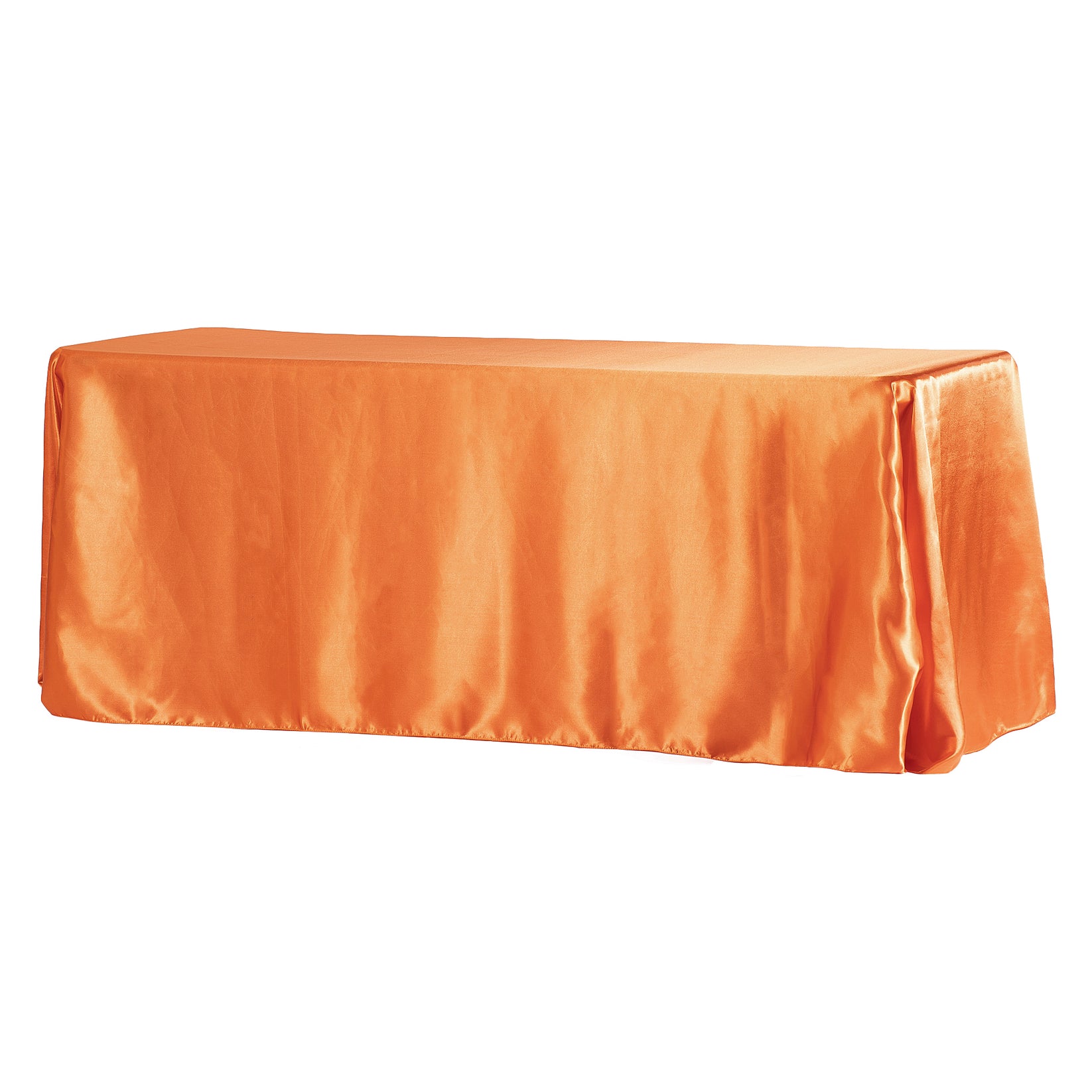 Satin Rectangular 90"x132" Tablecloth - Burnt Orange: Elevate Your ...
