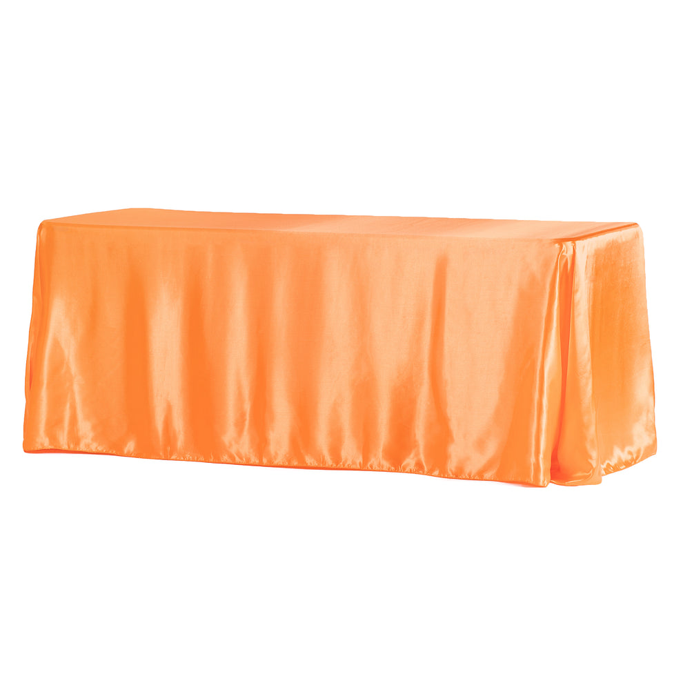 Satin Rectangular 90"x132" Tablecloth - Orange - CV Linens™