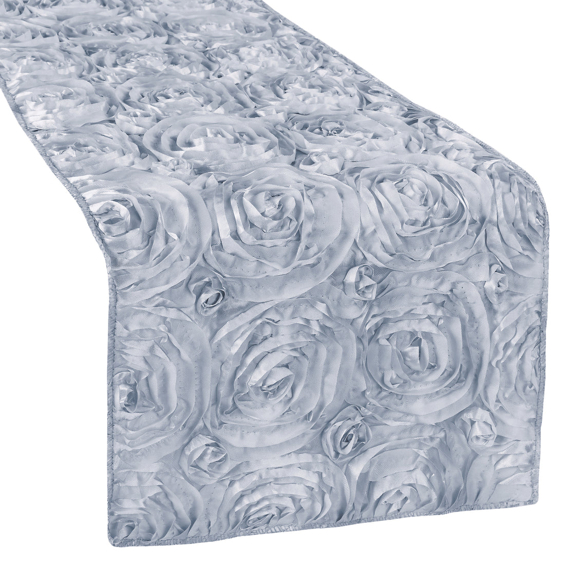 Wedding Rosette SATIN Table Runner Dusty Blue at CV Linens